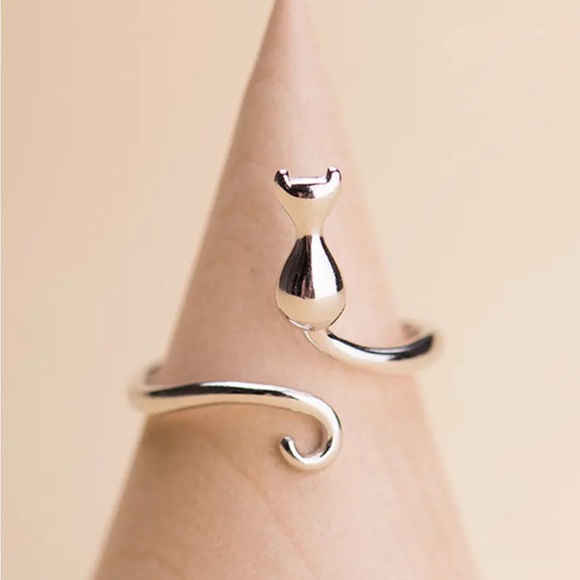 Accessories | Darling Little Silver Kitty Cat Ring | Poshmark